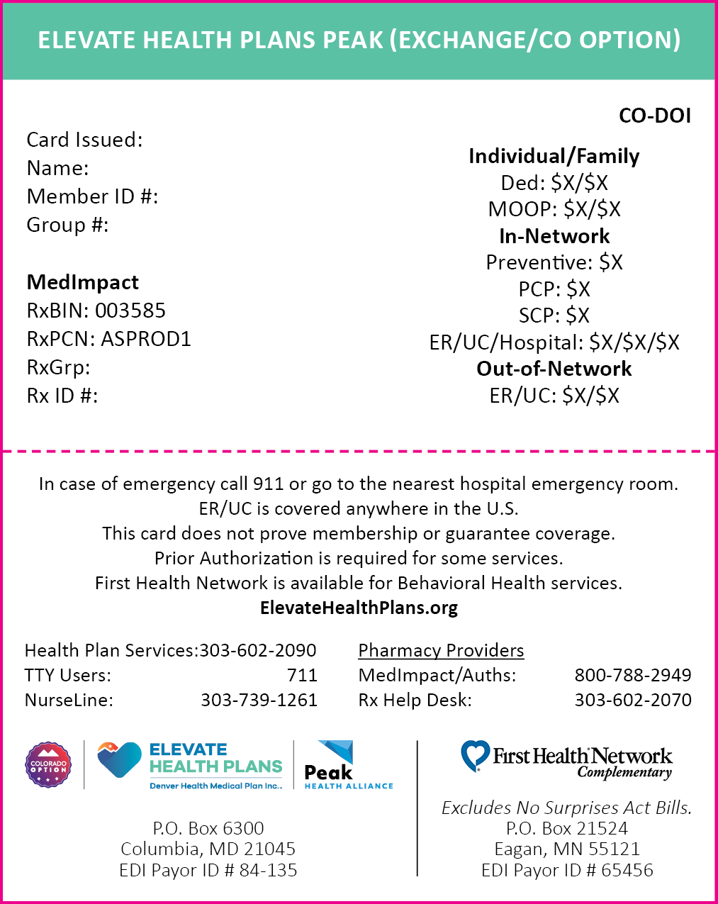 DHMP Member Identification Cards | Denver Health Medical Plan